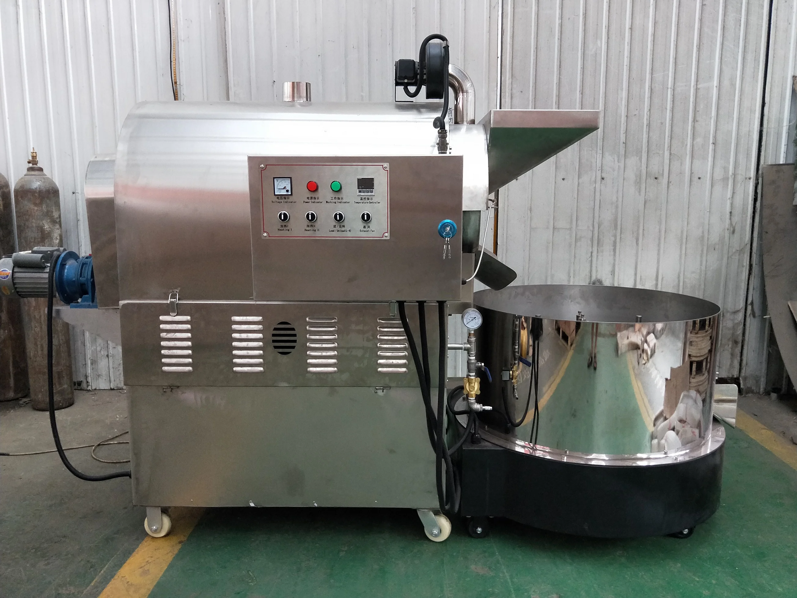 Cocoa Bean Roaster Machine With Big Cooling Tray Capacity 30-500kg Per ...