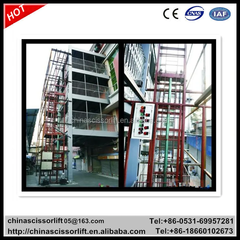 Guide Rail Roller Wheel Freight Elevator Indoor Goods Lift For ...
