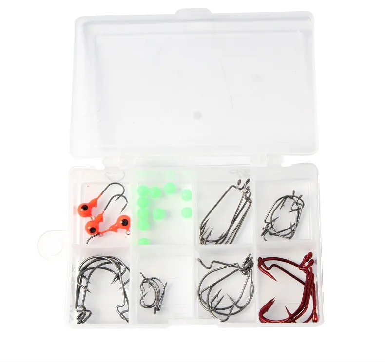 43pcs Hook Assorted Fishing Hook Box Fishing Tackle Hook Set - Buy ...