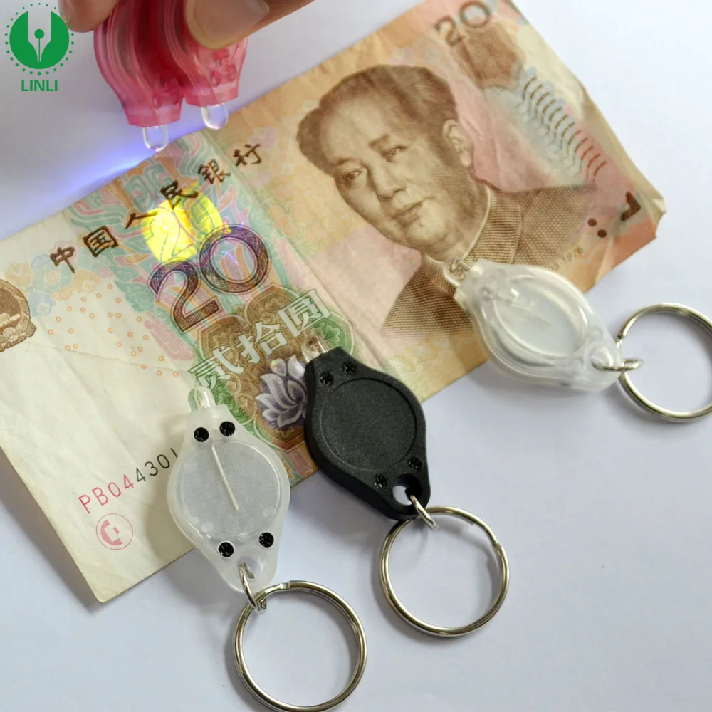 Logo Customized Mini Promotional Uv Led Flashlight Keychain Keyring ...