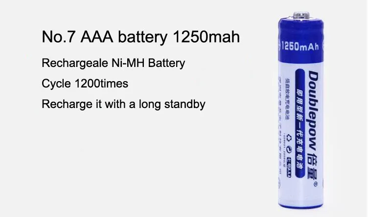 Ni-mh Rechargeable No.7 Aaa 1.2v 1250mah Battery For Toys/remote ...