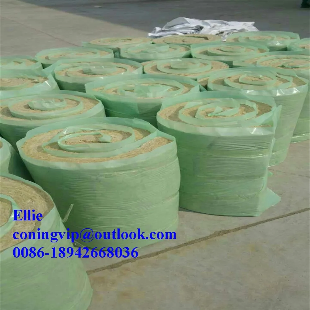 80kg/m3 50mm Rock Wool Blanket With Gs Wire Mesh For Power Plant ...