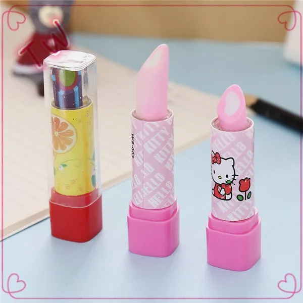 Promotional Lipstick Eraser Fancy 3d Erasers Latest Korean Novelty ...