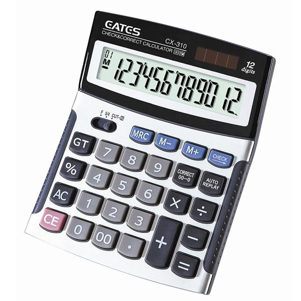 12 Digits Table Display Calculator 112 Steps Rubber Sides Anti-slip ...