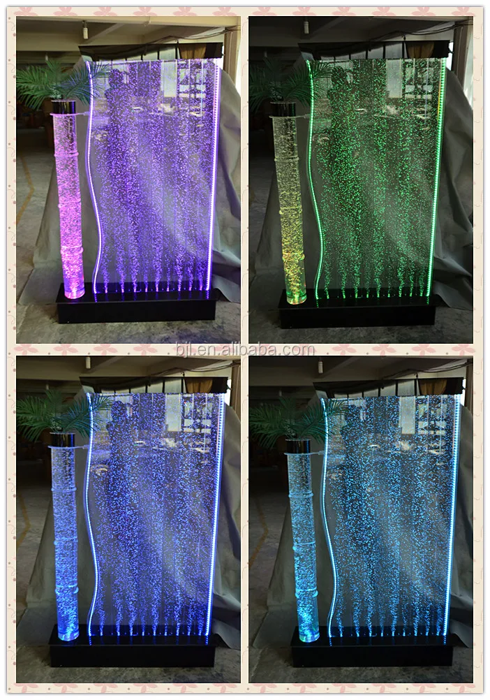 Decorative Water Feature Water Wall Panel Glowing Water Bubble Wall ...