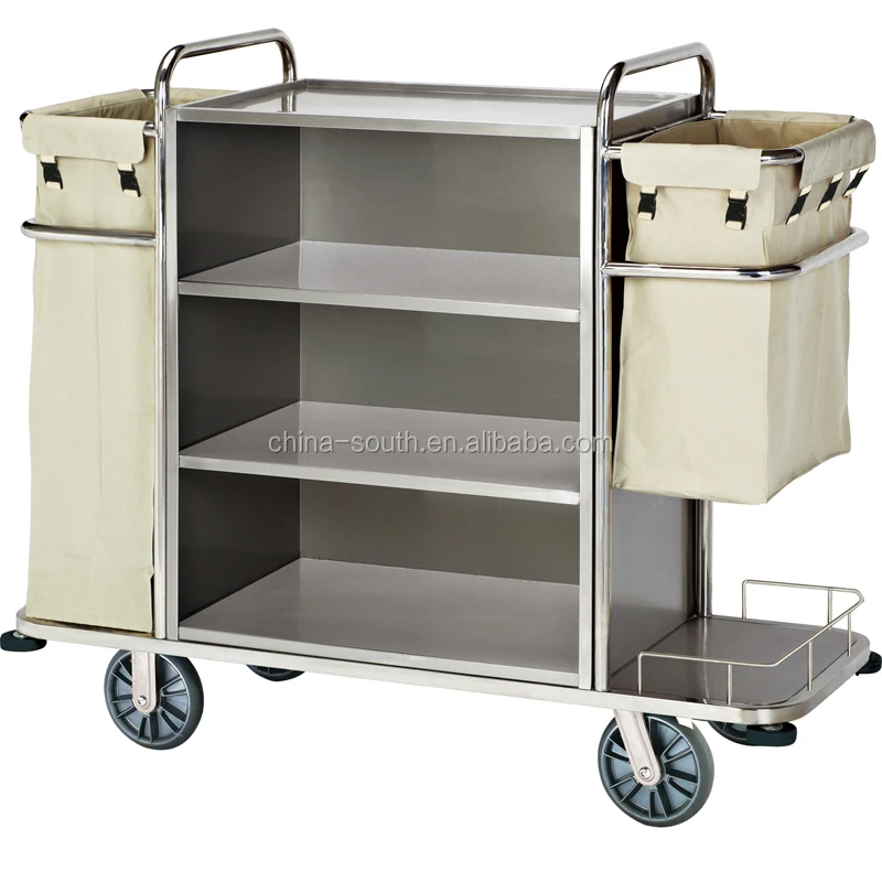 Stainless Steel Housekeeping Carts Service Maid Trolley/laundry Trolley ...