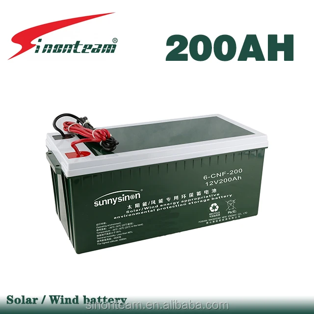 12v 200ah Lead Line Solar/ Wind Energy Lead Acid Battery Rechargeable ...