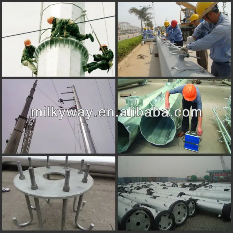 Postes de metal de 45 pies, línea de transmisión de 33kv, torre de ...
