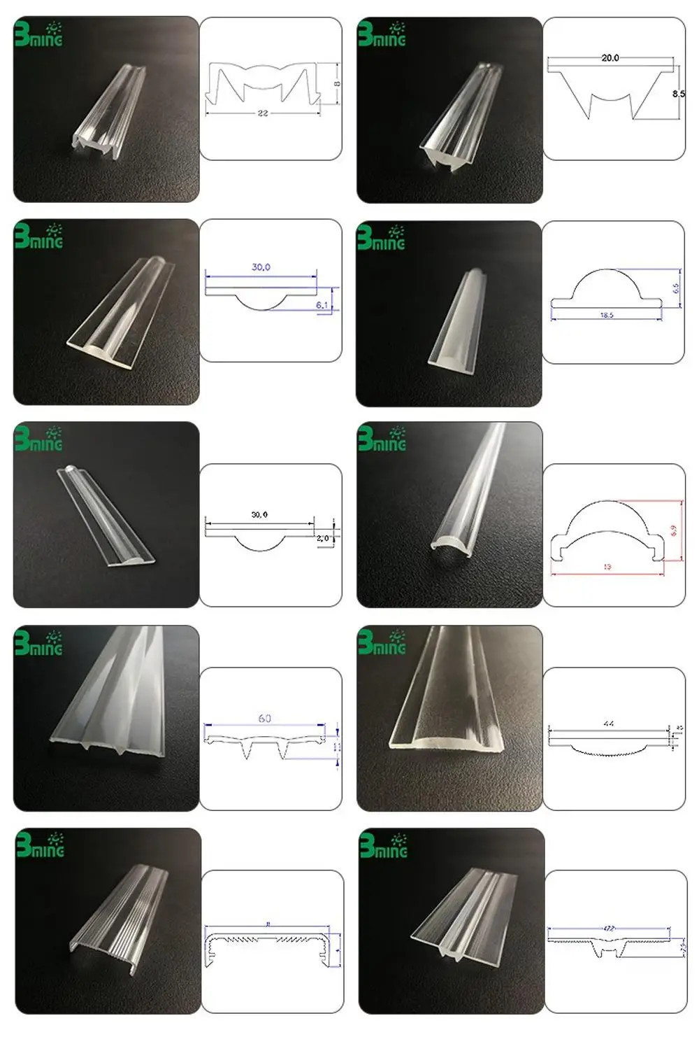 Polycarbonate Light Diffuser PMMA LED Lens - 5-Year Warranty