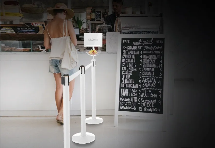 Stainless Steel Stanchion Topper - Customizable Sign Holder