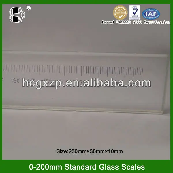 High Accuracy 200mm Optical Ruler Glass Scale for Measuring Machines ...