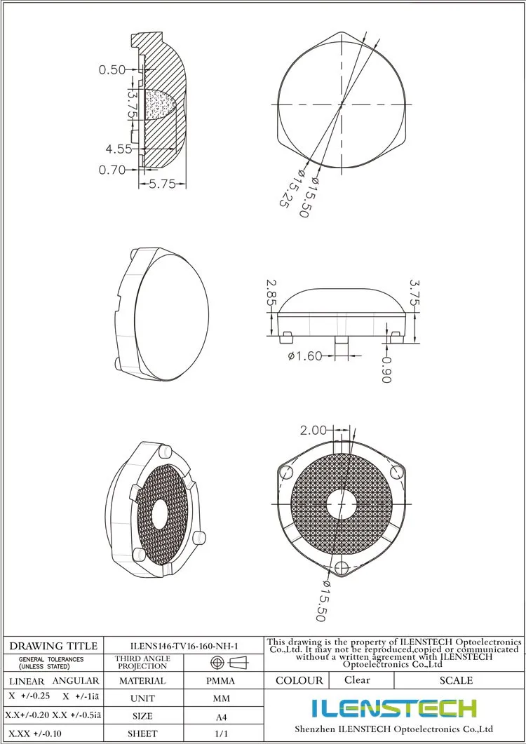 Pmma Lenses Led Light 160 Degree Backlight Led Tv Lens 2835 3030 Smd ...