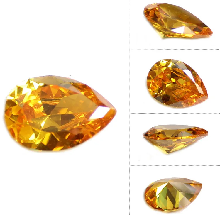 Wholesale High Quality Loose Pear Hole Stones Cubic Zirconia Cz Stone ...