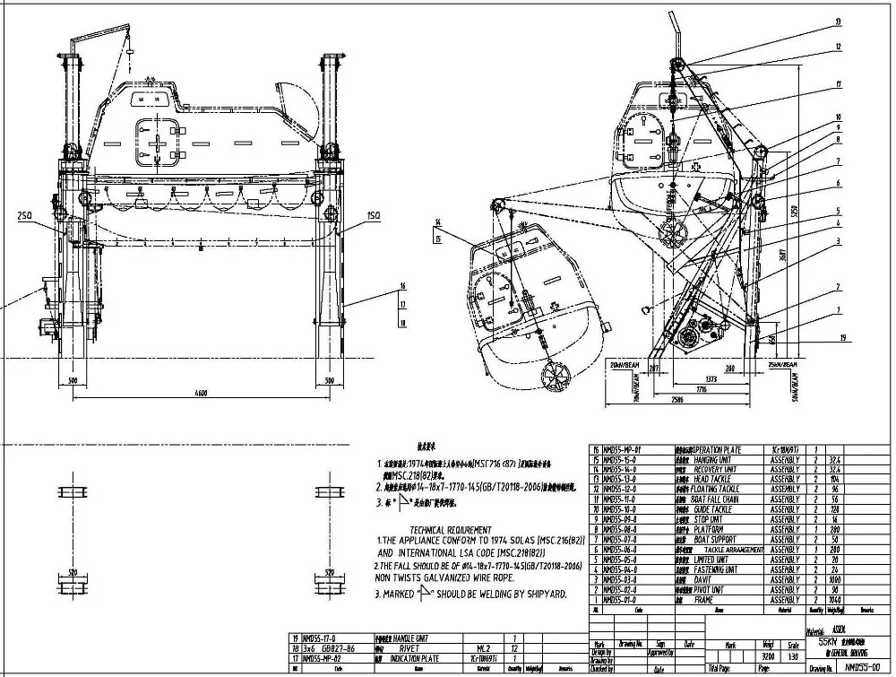 Gravity Luffing Arm Type Davit,Lifeboat Davit,Crane Davit - Buy Davit ...