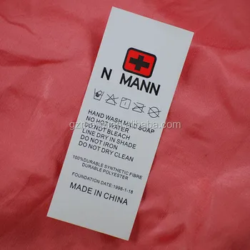 Nylon Polyester Care Label Printing In Guangzhou Factory - Buy Nylon ...