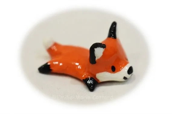 Ceramic Chopsticks Rest Fox Baby Figurine Tableware Spoon Holder For ...