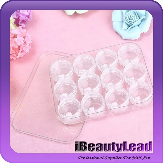 Popular 12pcs Nail Container Plastic Nail Flower Box Nail Rhinestone ...