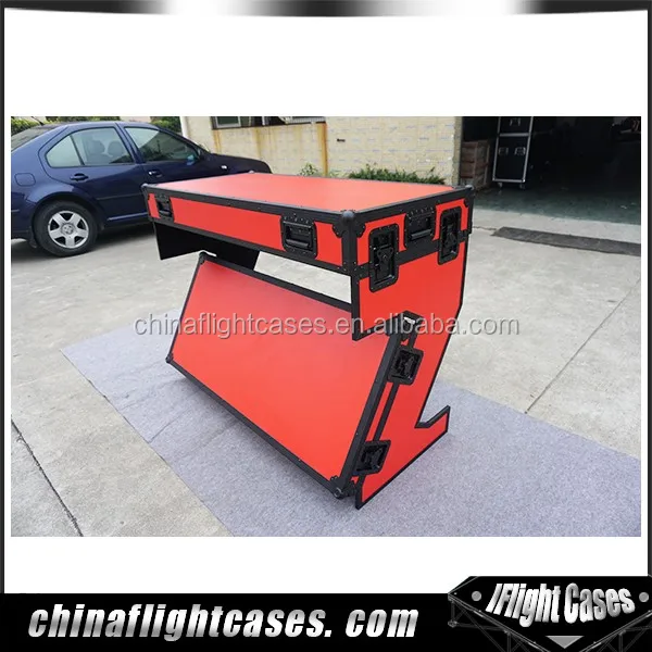 Red Dj Stand Table Flight Case Dj Equipment Table Dj Booth Table - Buy ...