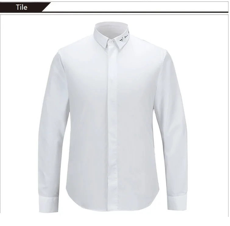 Band Collar With Hidden Placket(fly Front Placket) Formal Embroidery ...