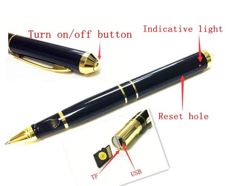 Portable Spy Ball Pen Hidden Audio Voice Recorder Mini Dictaphone Pen ...