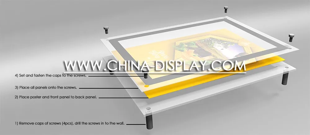 Crystal Acrylic Edge Lit Light Box Led Picture Frame - Buy Edge Lit Acrylic Frame,Edge Lit ...