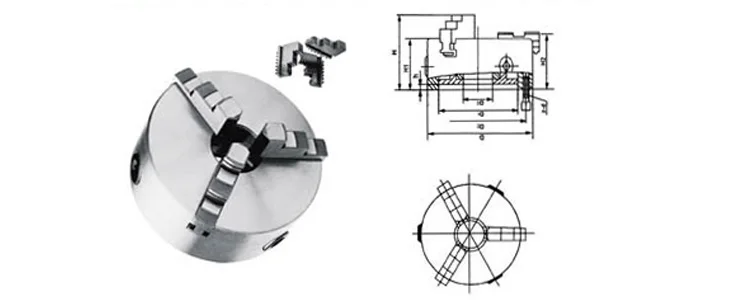 3 Jaw Self-Centered Rotating Lathe Chuck - Precision & Durability
