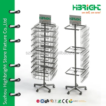 All-wire Spinner Stickers Floor Display Rack For Supermarket - Buy ...