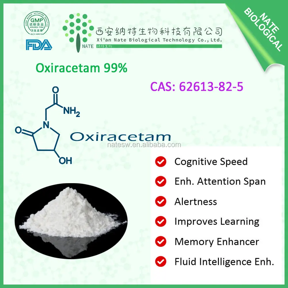 Improve Cognition Nootropic Oxiracetam Powder Cas: 62613-82-5 - Buy ...