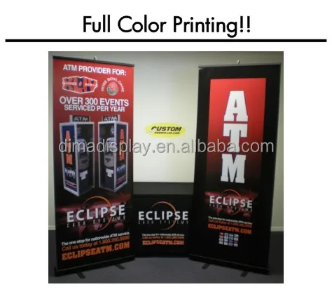 Aluminium Silver Roll Up Systems Display Stand Roll Up Banner Poster ...