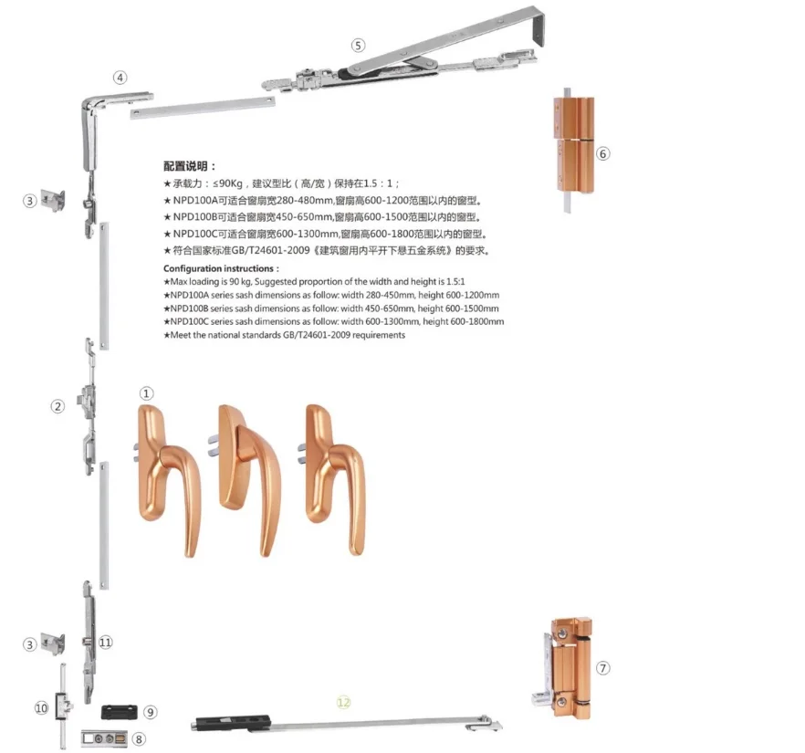 Aluminum Tilt and Turn Window Hardware System - Durable & Efficient