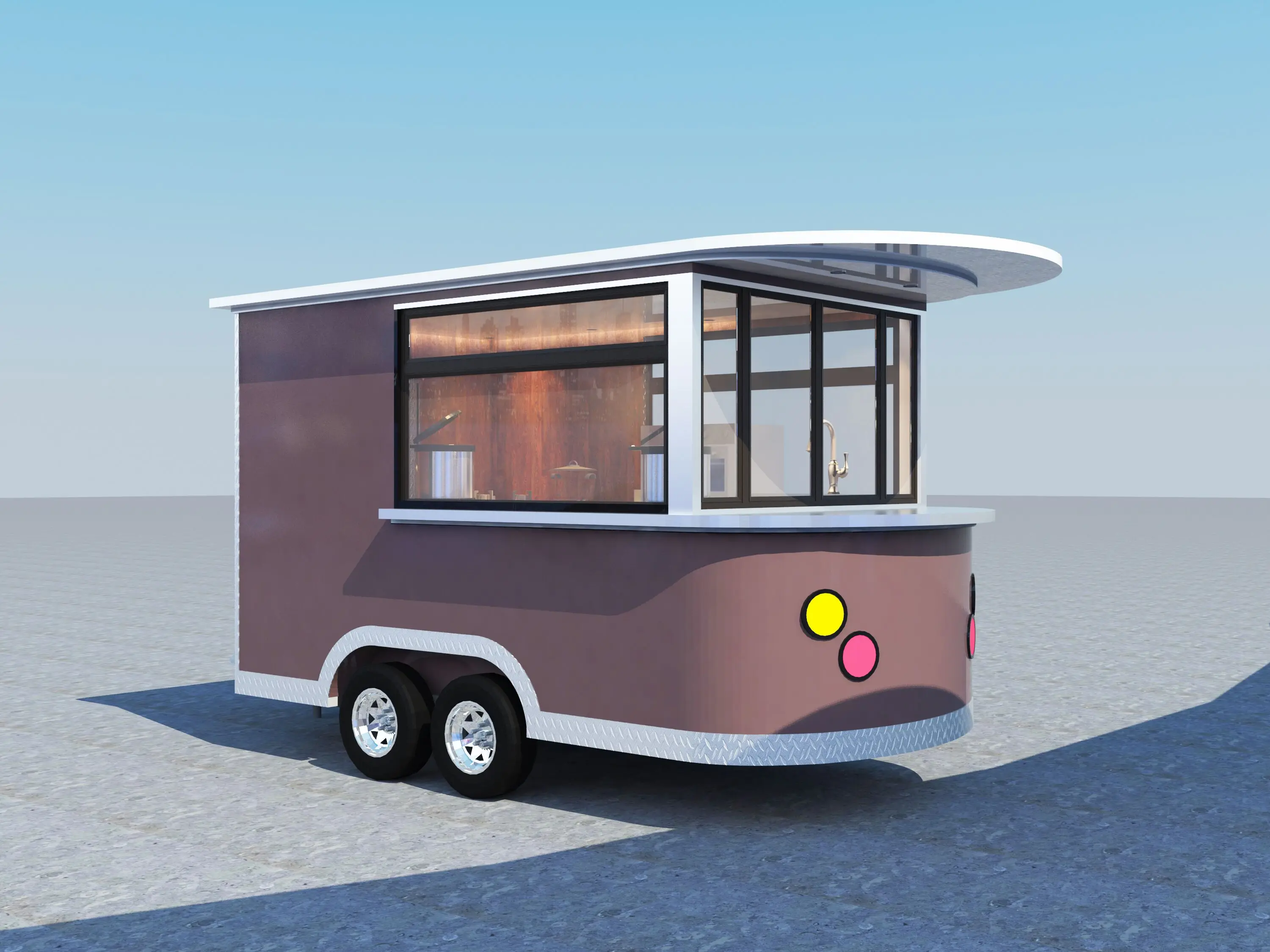 Two Big Wheels Street Food Cart/ Fast Breakfast Food Carts Mobile ...