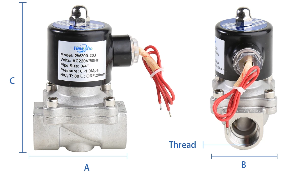 2w500-50 Dn50 Large Flow 2 Inch Electric Stainless Steel Control Water Solenoid Valve - Buy ...