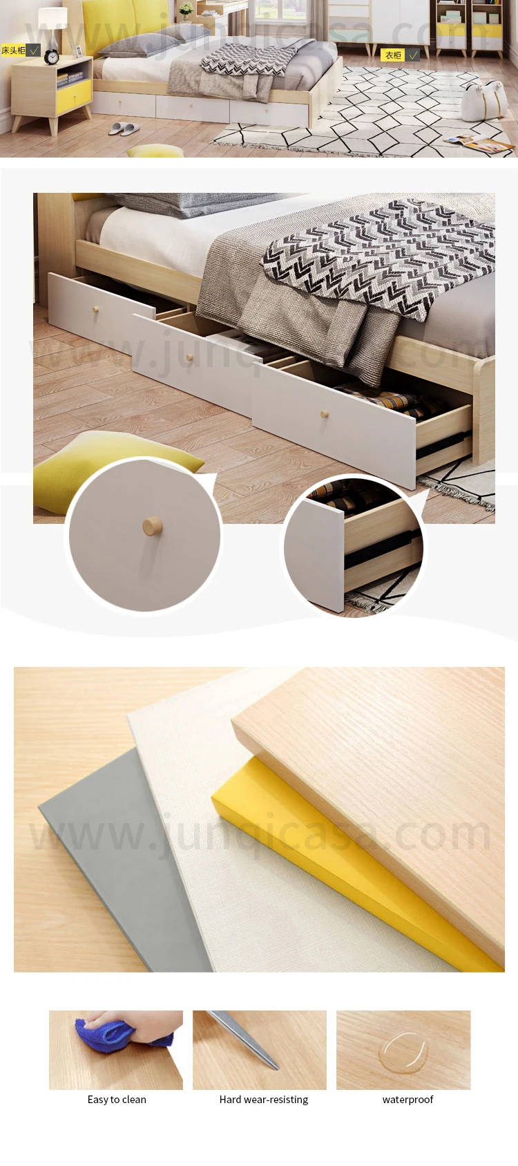 Modern Style Multifunction Mdf Bed Designs Bedroom Furniture King Size ...