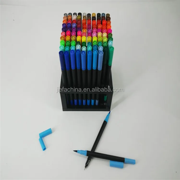 100 Colors Pvc Box Packing Dual Tip Watercolor Brush Pen - Buy 100 ...