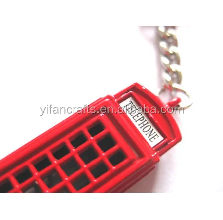 London Telephone Box Keychain,British Red Telephone Booth Key Ring,Cute ...