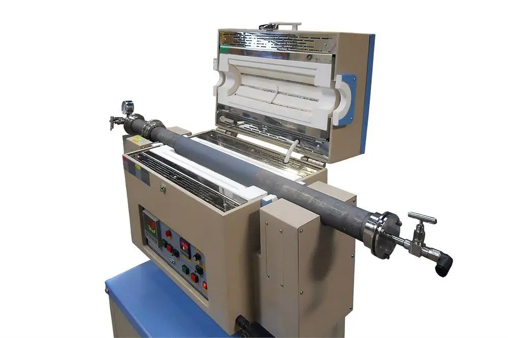 1100c Max Two Zone Rotary & Hydrogen Gas Tube Furnace With Magnetofluid ...