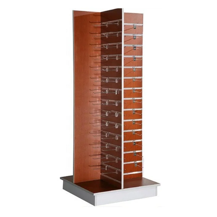 Custom Retail Shop Free Standing 4 Side Mdf Wood Slatwall Display ...