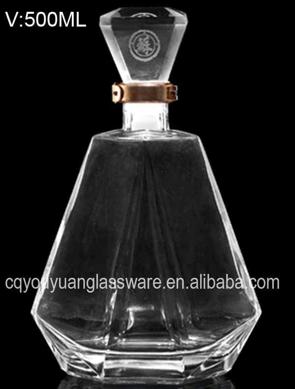 Hexagon Shaped 500ml Unique Bottle Glass Whisky - Buy Bottle Glass ...