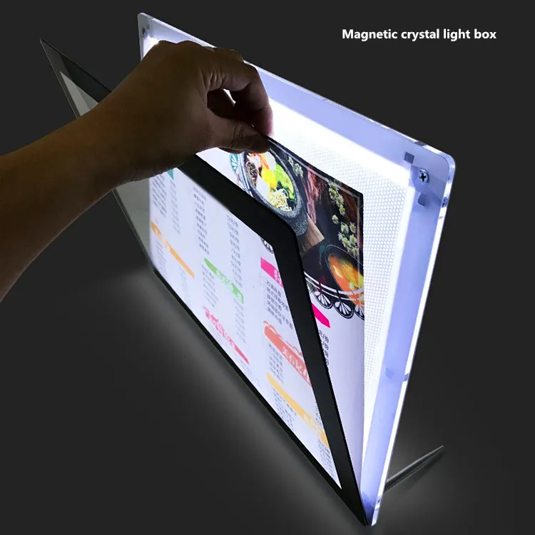 Magnetic Led Crystal Light Panel Wall Mounted Display Illuminated ...