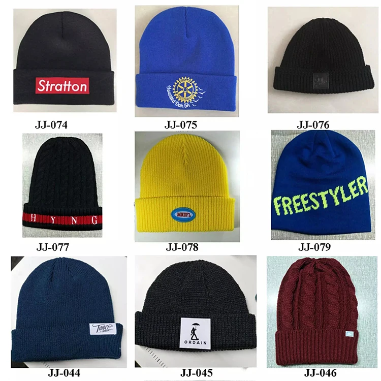 Low Moq High Quality Custom Knit Embroidered Bennie Beni Beanie Hat ...
