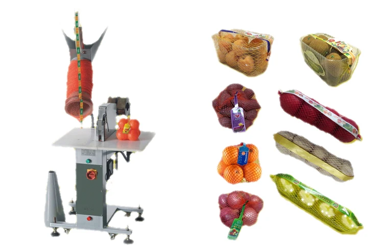 Fruit Garlic Pepper Net Mesh Bag Packing Machine - Buy Mesh Bag Packing ...