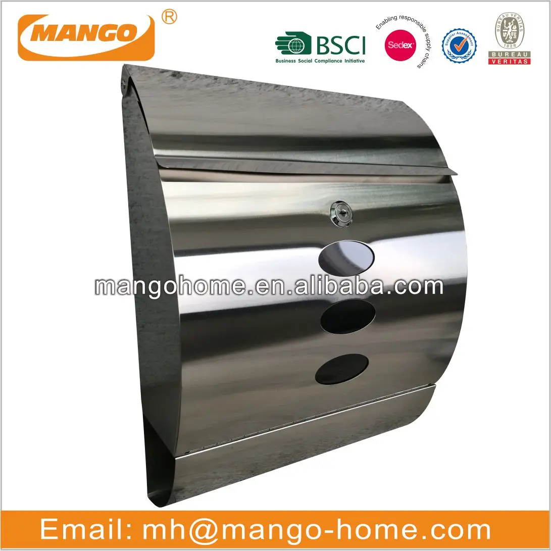 Modern Stainless Steel Mailbox Outdoor House Outside Post Letter Box ...
