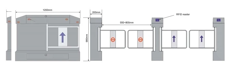 Swing Gate Barrier - Efficient Supermarket Access Control
