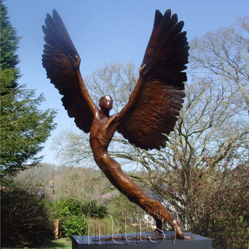 Outdoor Garden Decoration Large Size Metal Craft Bronze Winged Angel ...