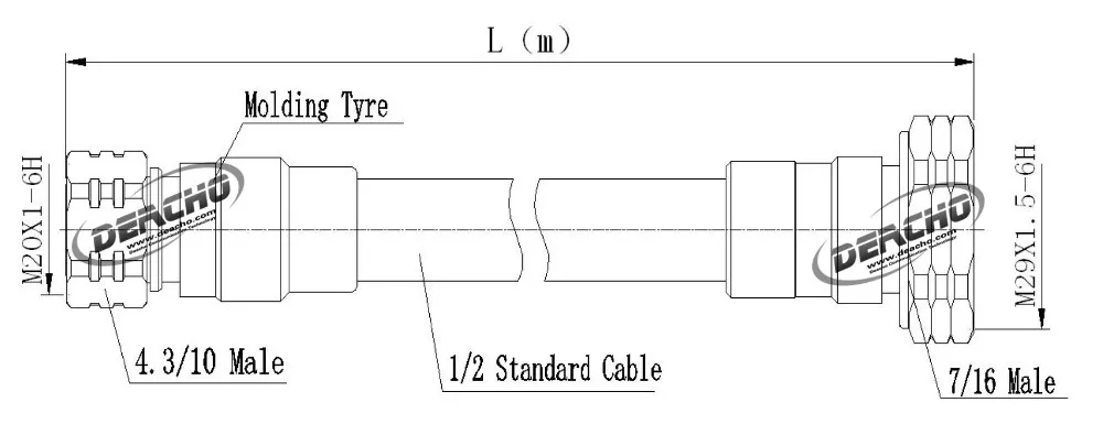 1/2" Rf Coaxial Jumper Cable Assembly With Din 7/16 Male And 4.3-10 ...