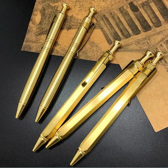 Key Chain Ball Pen Full Brass Mini Gun Shape Metal Ballpoint Pen with ...