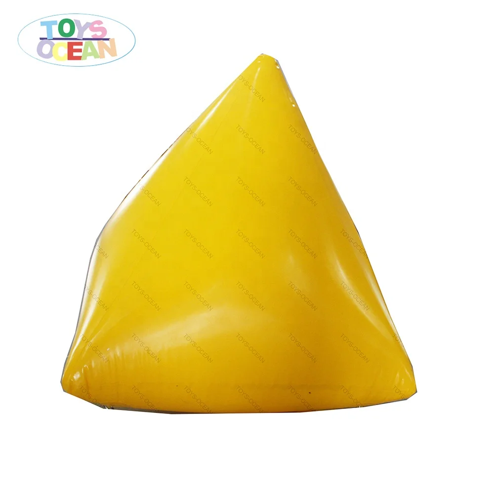 Inflatable Yellow Pyramid Water Buoy Triangular Shape Water Buoy For ...
