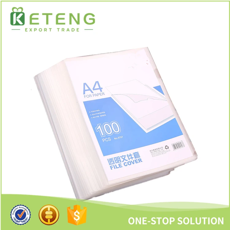 Promotional Popular Product A4 Size Pp Plastic L Shape Soft Cover Clear ...