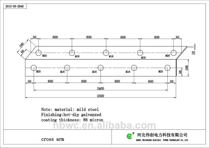 High Voltage Galvanized Standard Electrical Cross Arm/pole Cross Arm ...