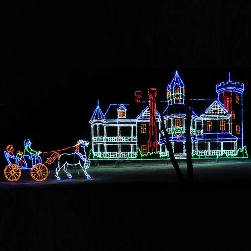 Outdoor 2d Led Train Rope Light Silhouette For Commercial Grade Drive ...